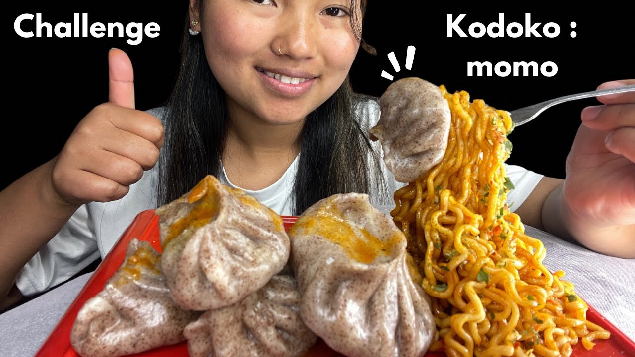 first time kodoko momo home made with current noodle 🍝 ASMR MUKBANG ...