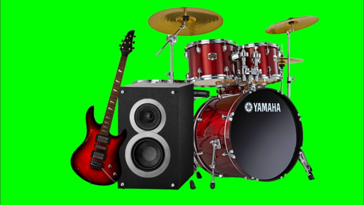Green screen musical instruments. Green screen mike,,violin,Tabla,Drum ...