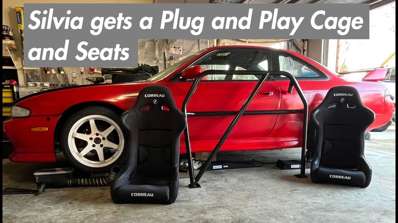 Make Shift installs a bolt in half cage in a S14 - YouTube