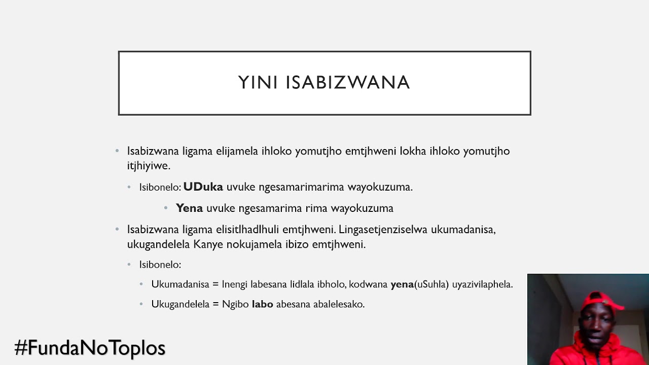 IsiNdebele lesson: Isabizwana - YouTube