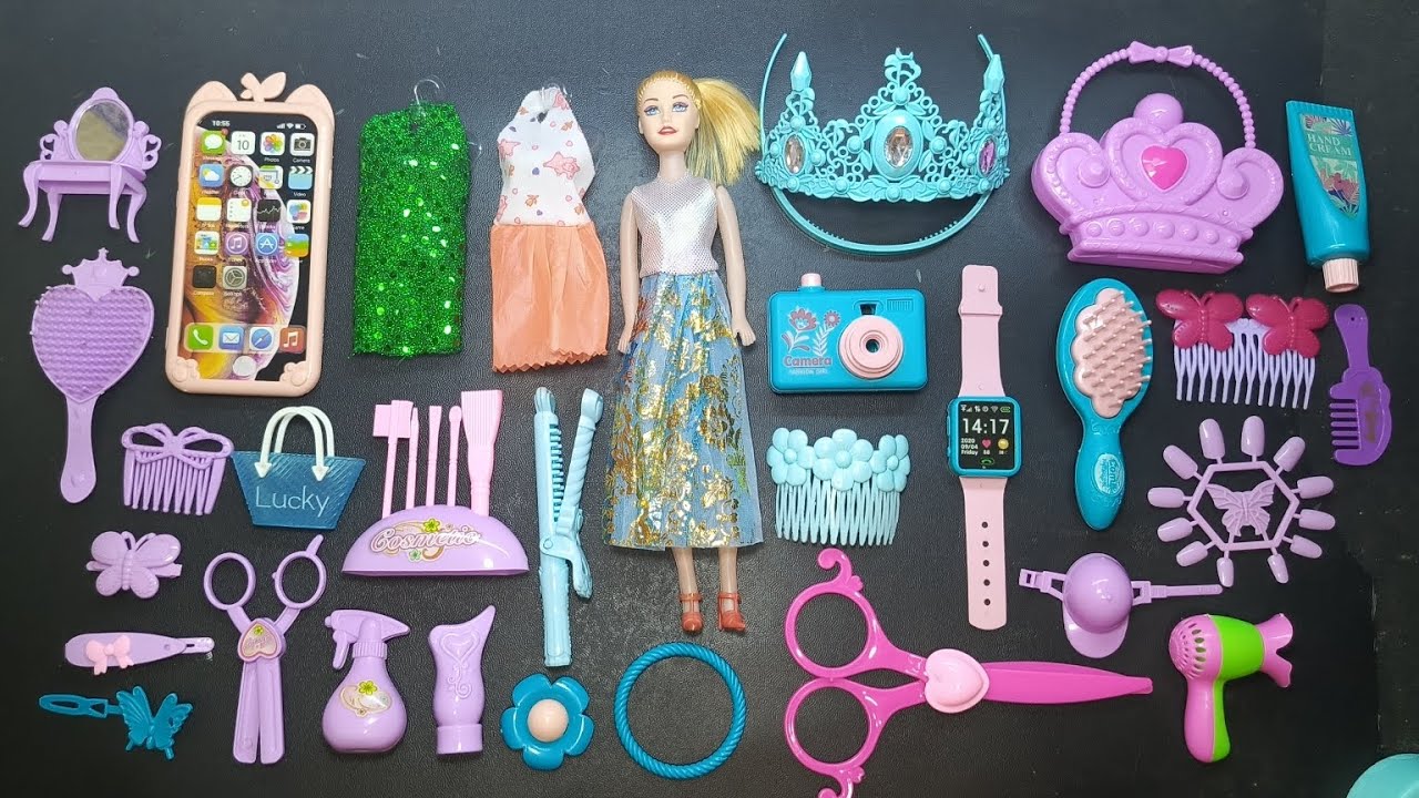 ASMR Toys 9 Minutes Satisfying with Barbie and Hello Kitty Fashion Toys ...