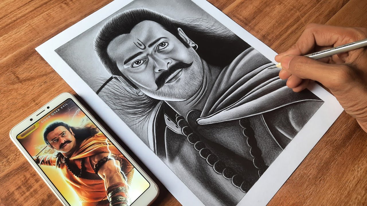 Drawing Adipurush | Prabhas as Shri Ram | Time-lapse - YouTube