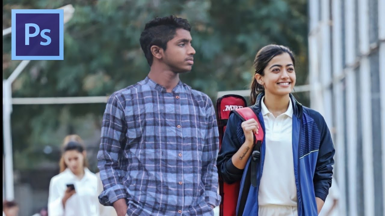 Photoshop photo editing tutorial with rashmika / add man to photo ...