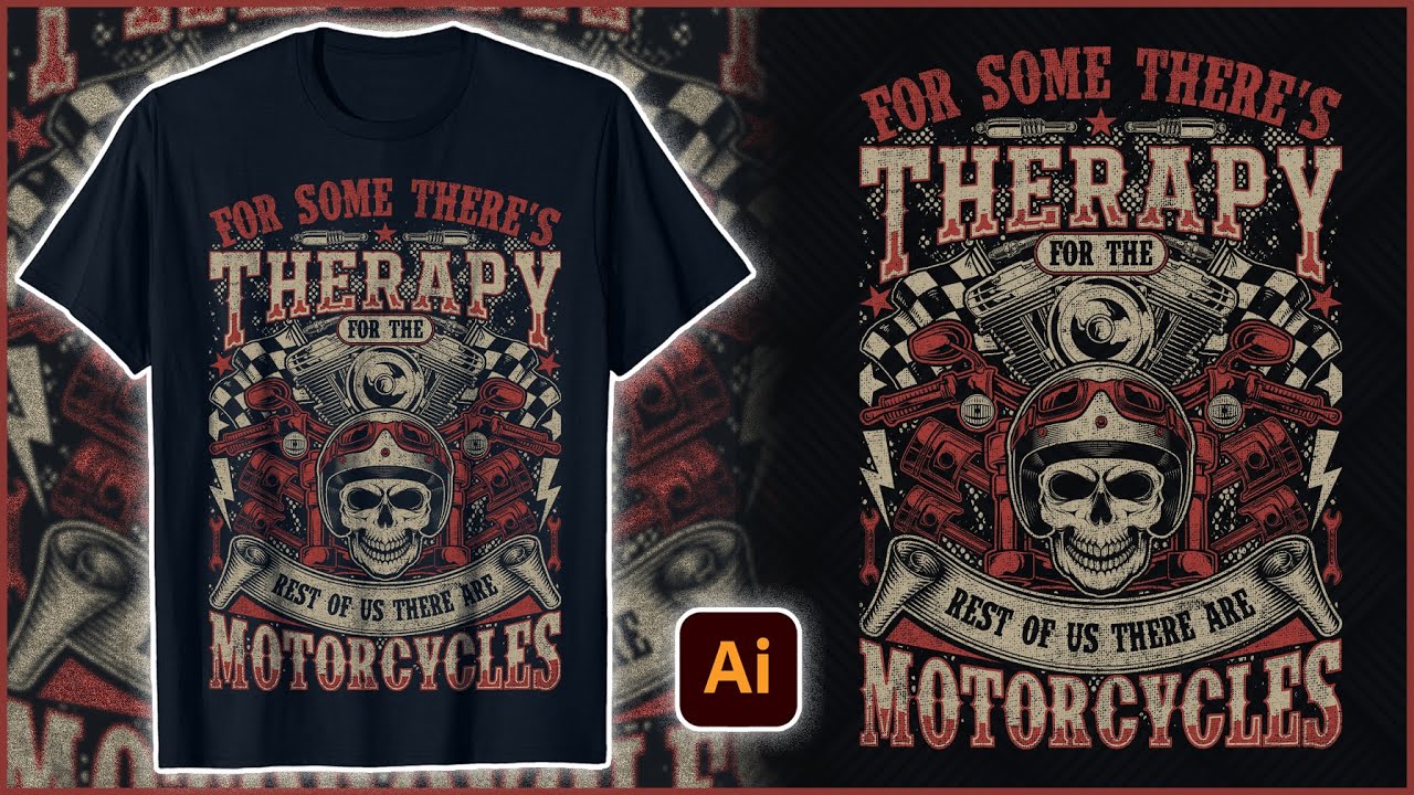 Custom Motorcycle T-Shirt Design Tutorial | Advance T-Shirt Design ...