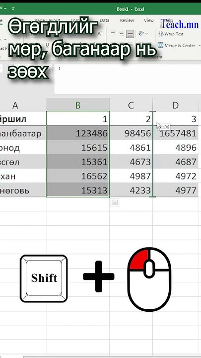 Өгөгдлийг мөр болон баганаар нь зөөх арга Youtube