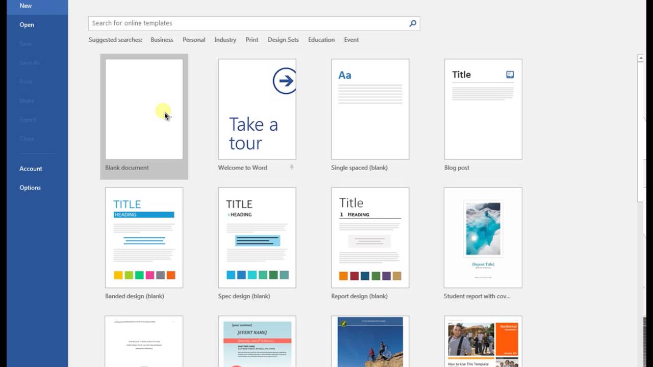 Create a new blank document - YouTube