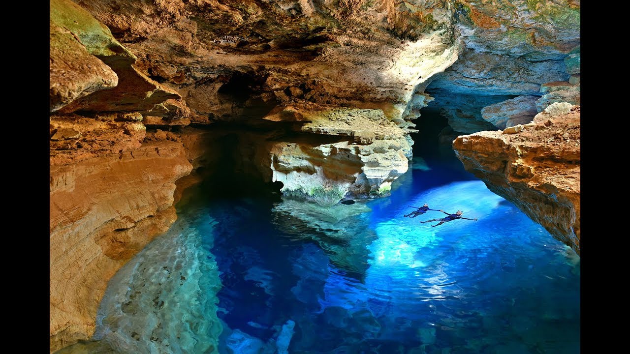 wondrous pool inside a cave in Brazil - YouTube