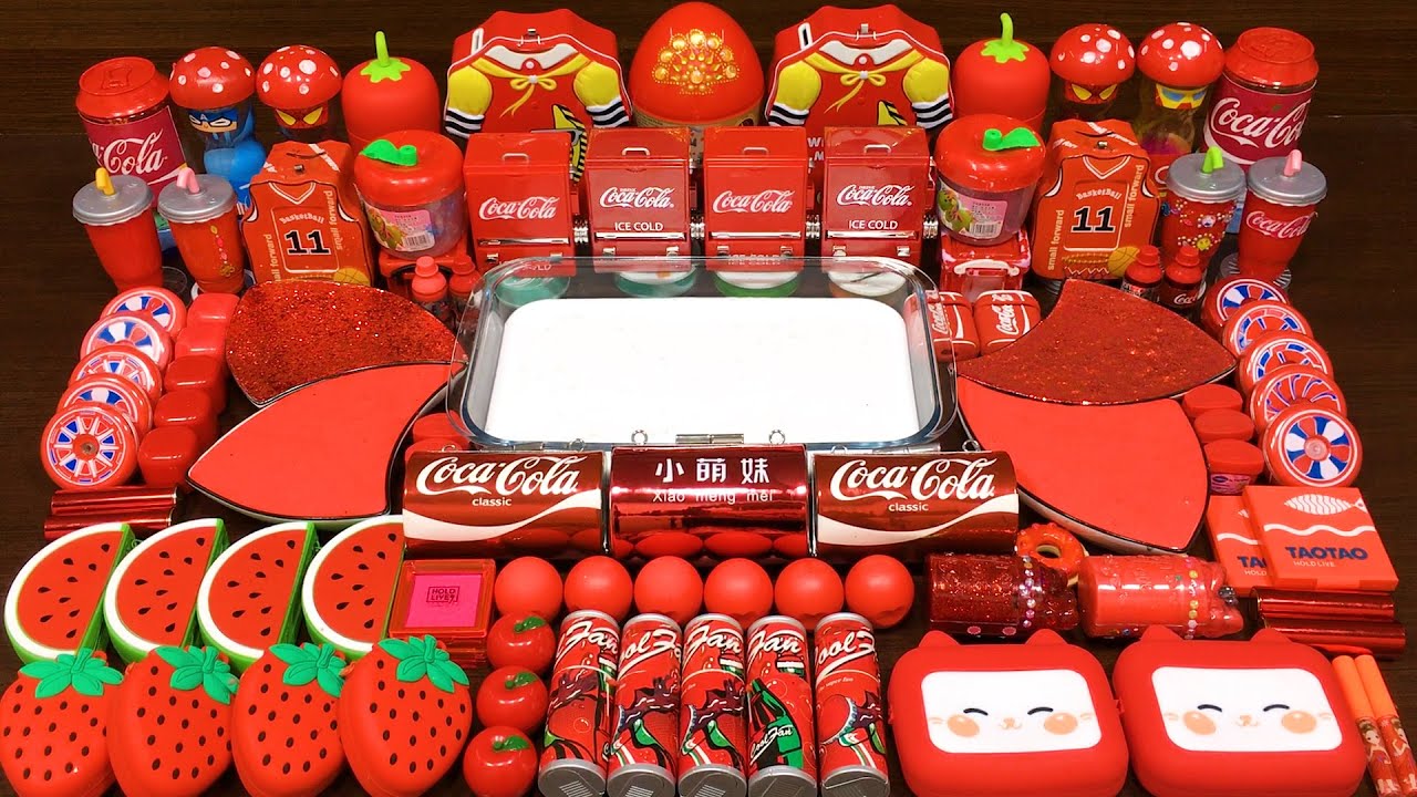 COCACOLA Slime! Mixing Random Things into GLOSSY Slime ! Satisfying ...