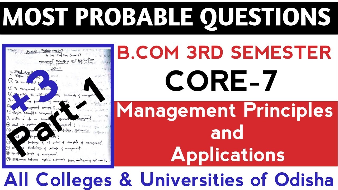 ⭕Most Probable Questions of Management Principles and Management ll ...