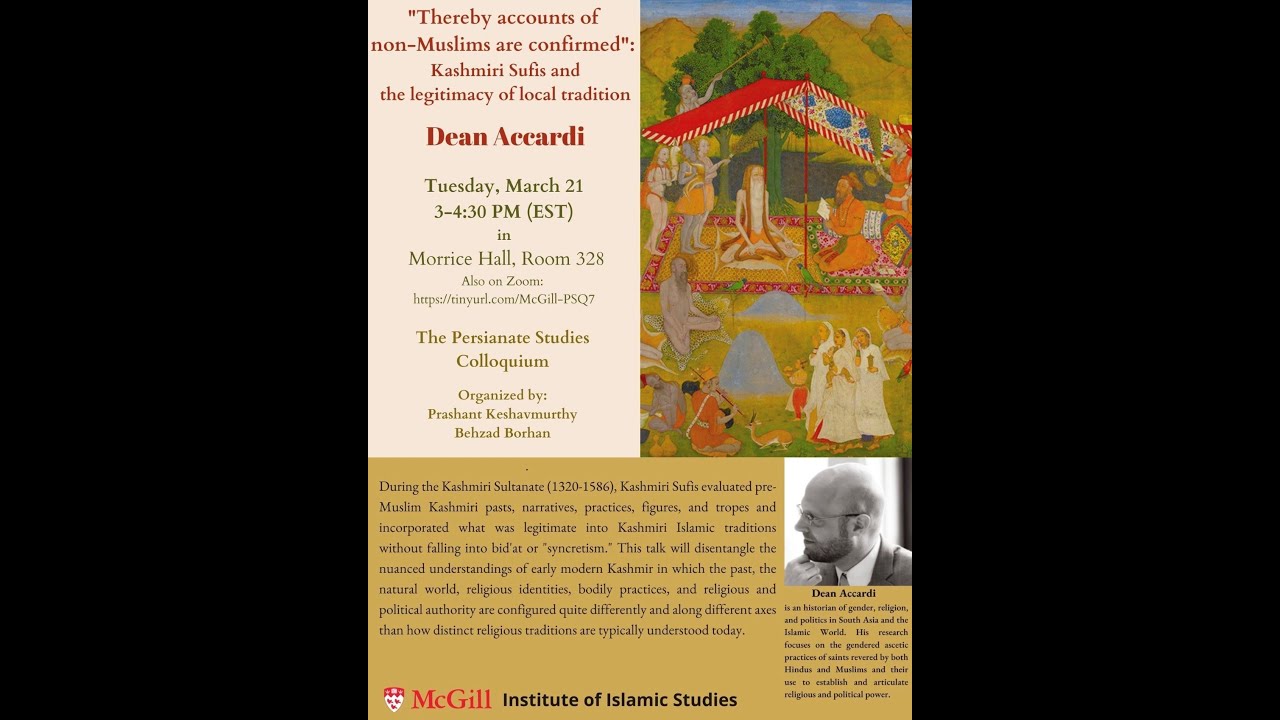 Dean Accardi on Kashmiri Sufis and the legitimacy of local tradition ...