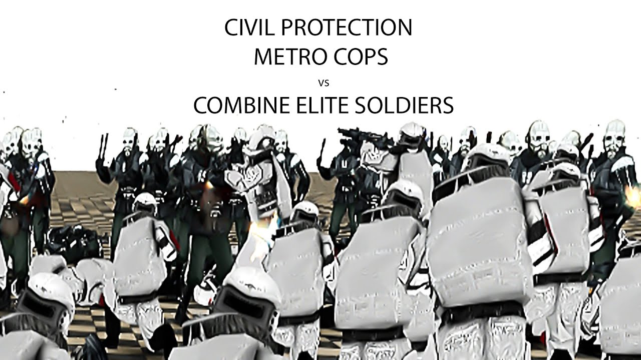 Combine Elite Soldiers vs “Metro Cops” | Hammer: HL2: Ep 2 - YouTube