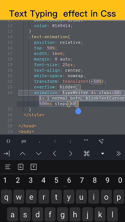 Typing Effect In Html And Css 😜😜🥰🥰 Coding Status 😍 Shorts Programming Trending Shortsvideo