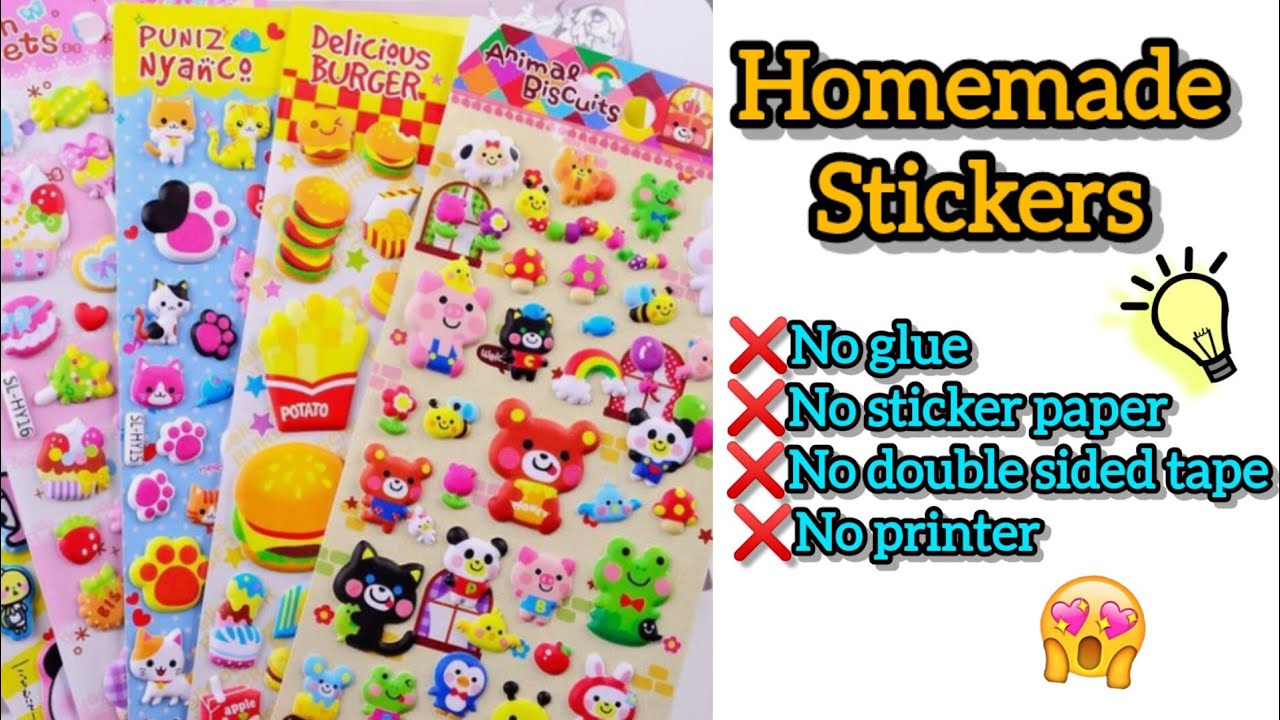 DIY homemade stickers/ DIY stickers without double sided tape / how ...