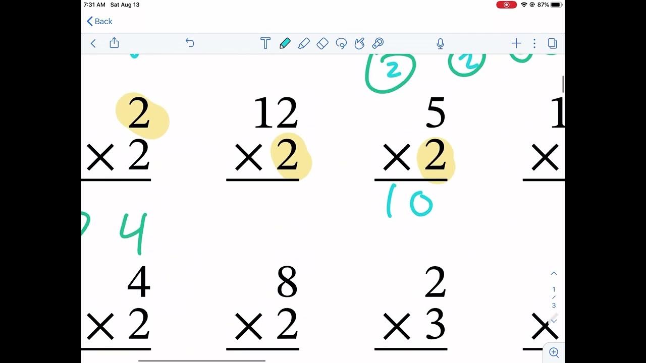 Math-Drills: Multiplying by 2 - YouTube