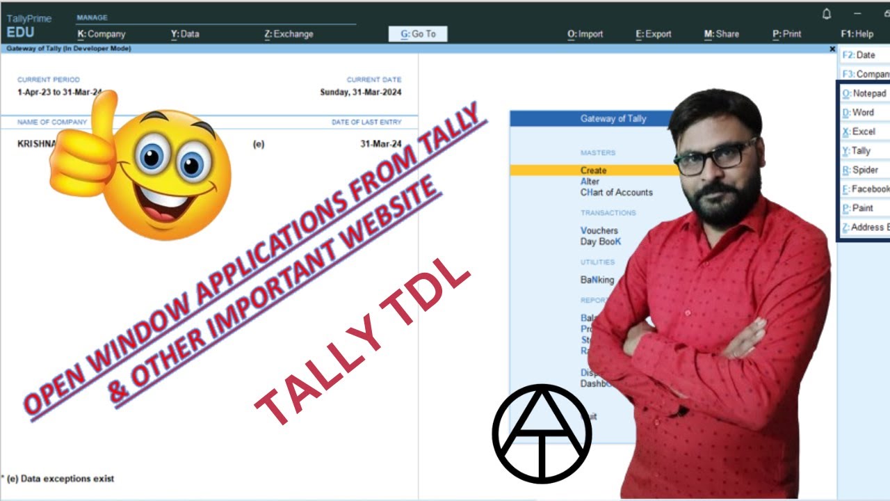 Open Window Appliactions From Tally TDL || @anuragtiwari7149 || - YouTube