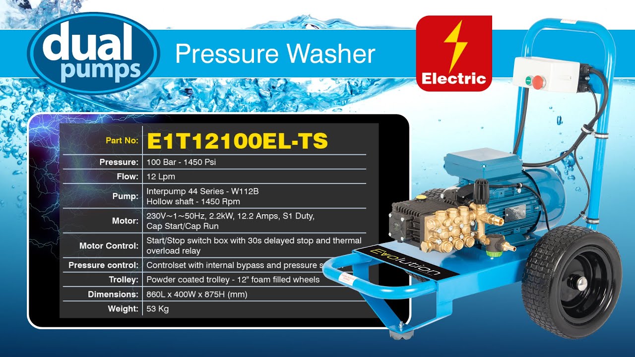Electric Evolution Pressure Washer from Dual Pumps - YouTube