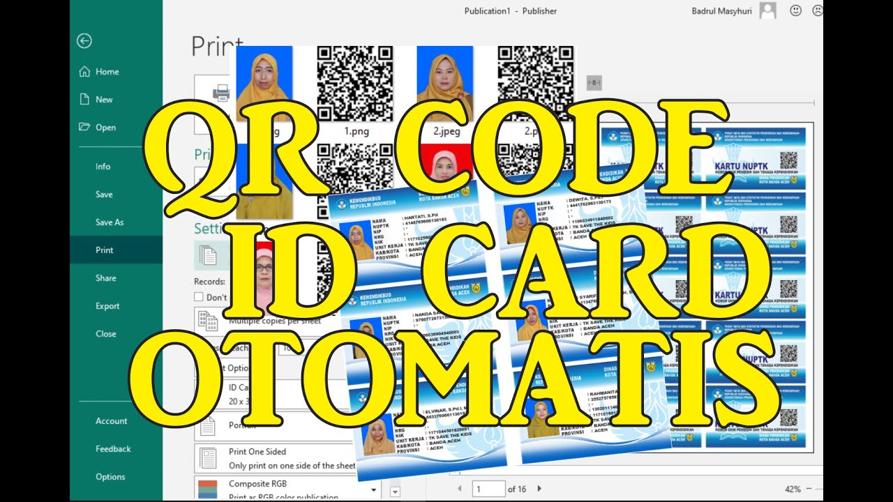 Tips Trik Membuat QR CODE Excel Menampilkan OTOMATIS Di ID CARD Tips Trik Membuat QR CODE Excel Menampilkan OTOMATIS Di ID CARD
