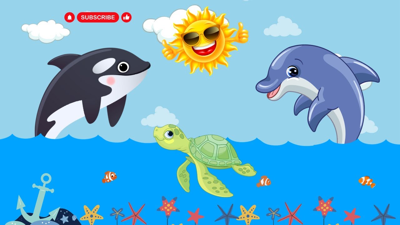 IMPARIAMO I NOMI DEGLI ANIMALI E VERSI REALI | ANIMALI MARINI | VIDEO ...