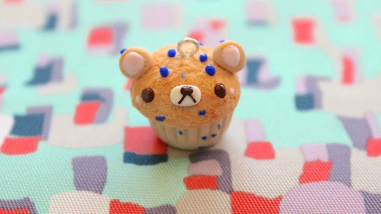 Polymer Clay Blueberry Bear Muffin Charm Tutorial - YouTube