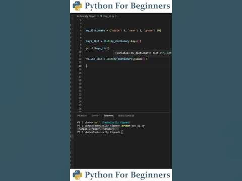 How To Put Keys & Values From Dictionary Into A List | Python For Beginners - YouTube