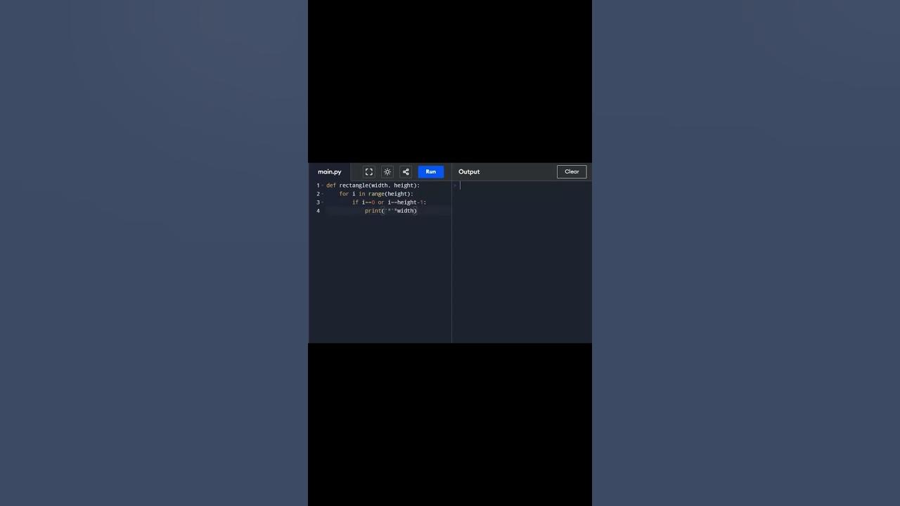 Rectangular pattern in python - YouTube