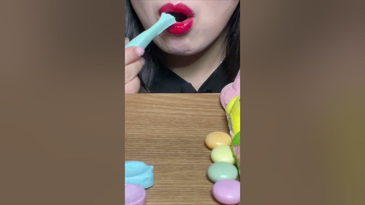 무지개 숟가락 코하쿠토 바삭한 젤리 Asmr Rainbow Spoon Kohakuto Jelly Mukbang 먹방 Youtube