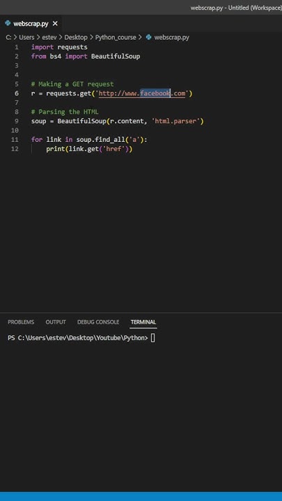 Web Scrap HTML in Python #shorts - YouTube