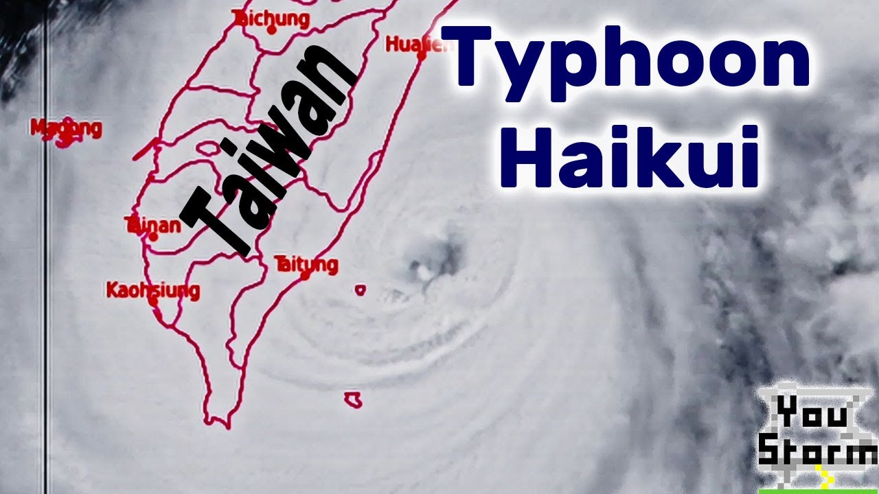 Typhoon Haikui Taiwan landfall - YouTube