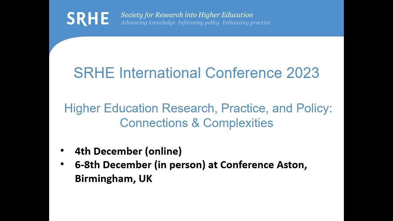 SRHE2023 Parallel Session 3:2 - YouTube