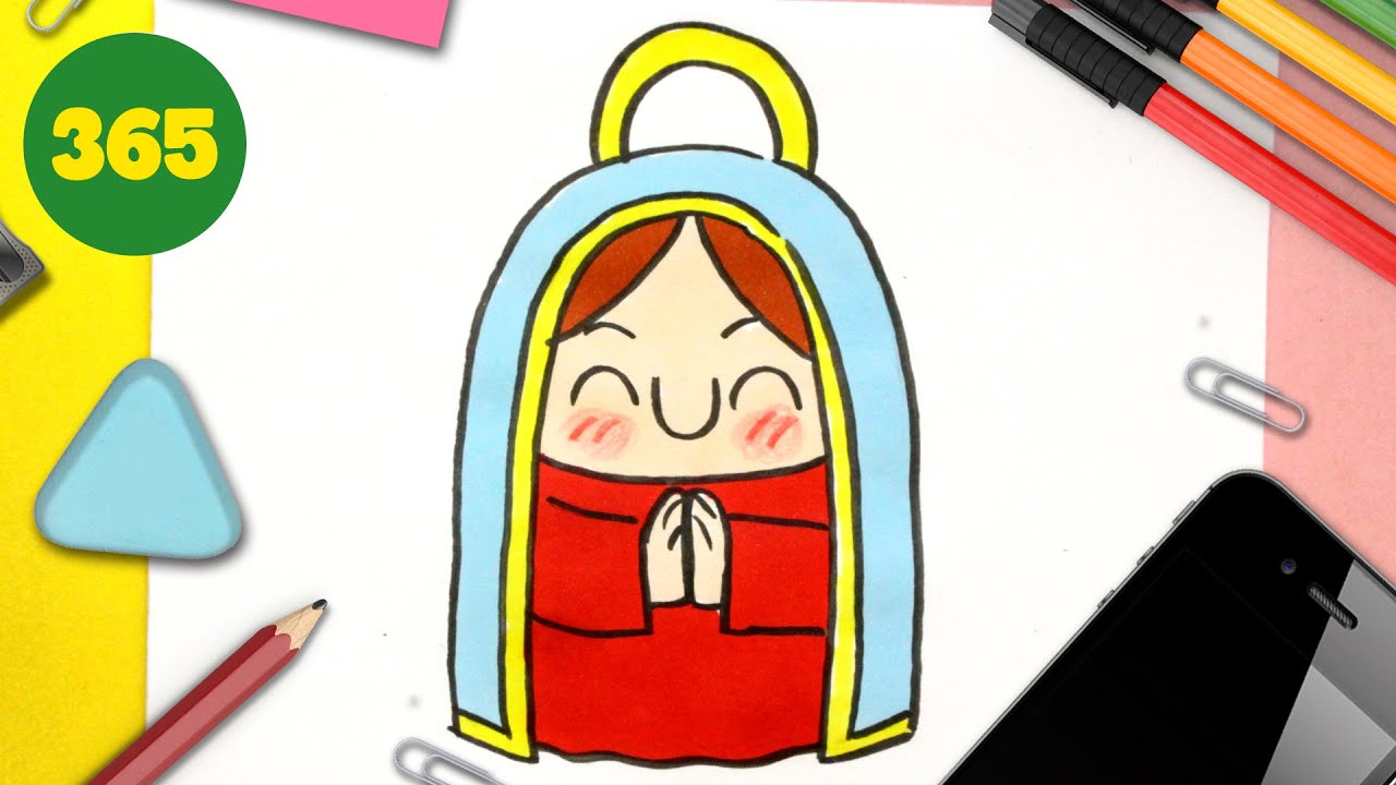 HOW TO DRAW A CUTE VIRGIN MARY KAWAII - YouTube