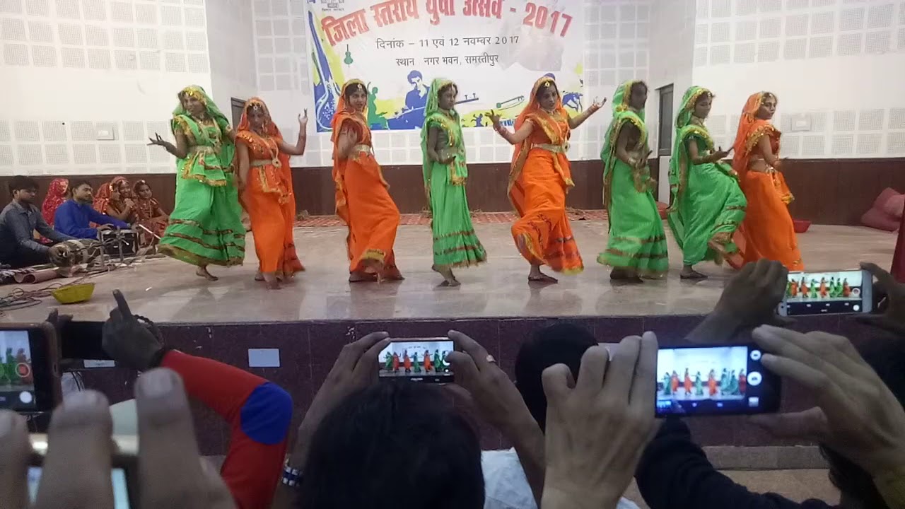 Bihar folk dance Kajri "youth festival" - YouTube
