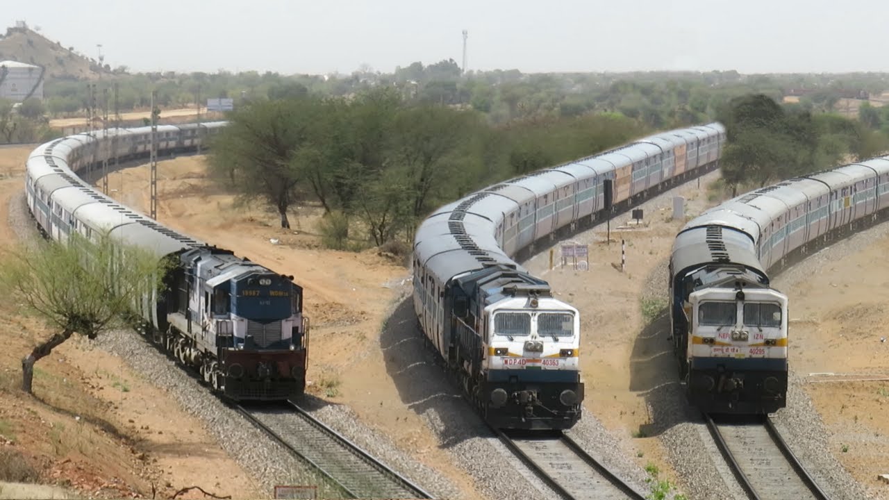 Trains in Desert | High Speed Diesel Actions in Rajasthan | Indian ...