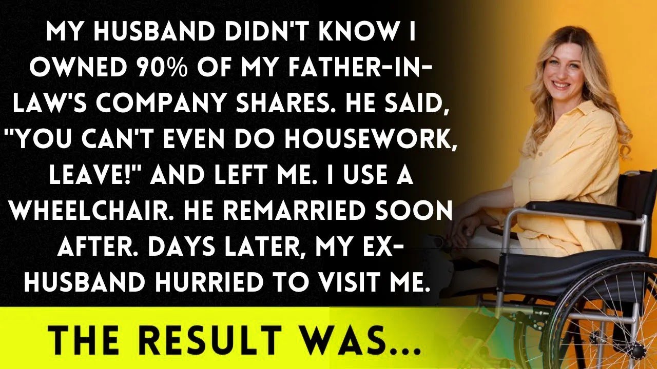 My husband didn't know I owned 90% of my FIL's shares He left me, a ...