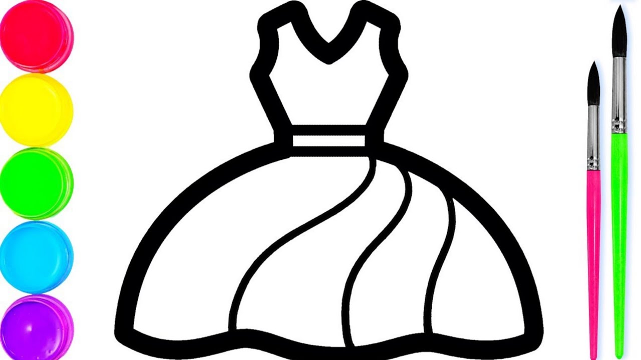 how to draw a dress for kids , dress drawing for kids , kids drawing ...