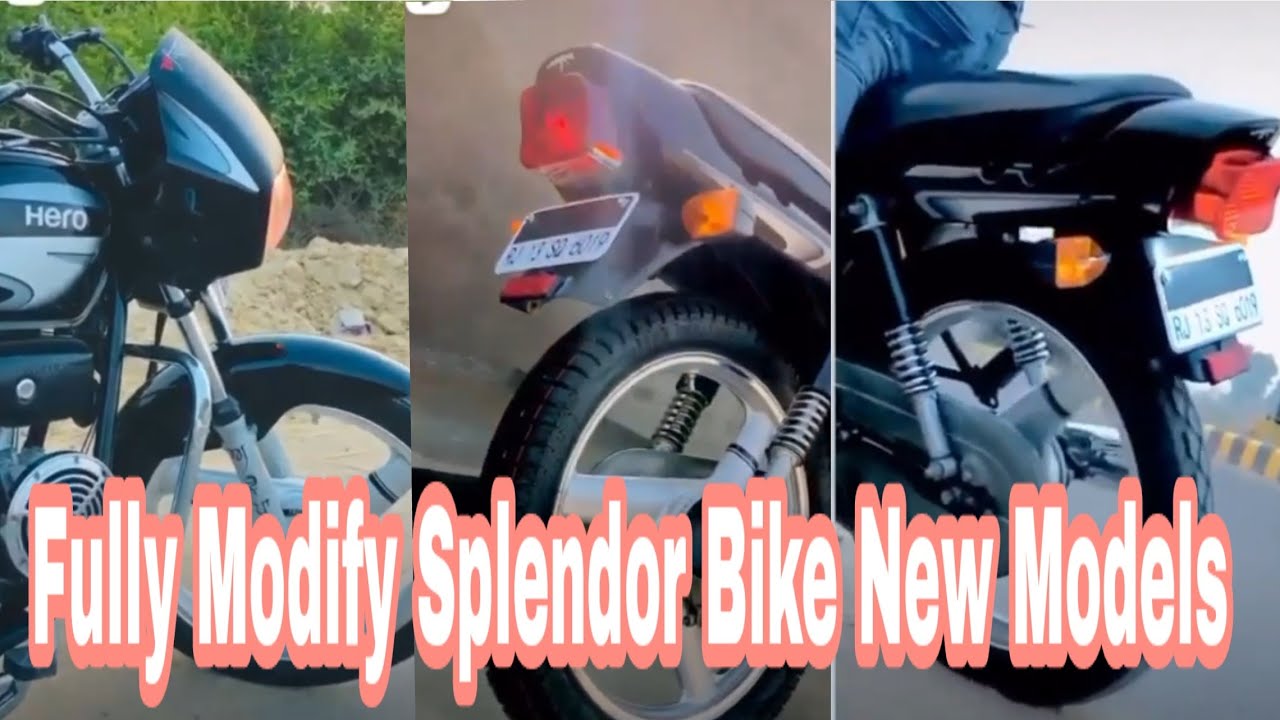 Fully modify splendor bike Splendor modified black colour bike splendor ...