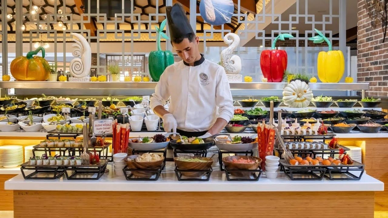 Trying Halal Buffet Breakfast in Alanya Türkiye | SELGE BEACH RESORT ...