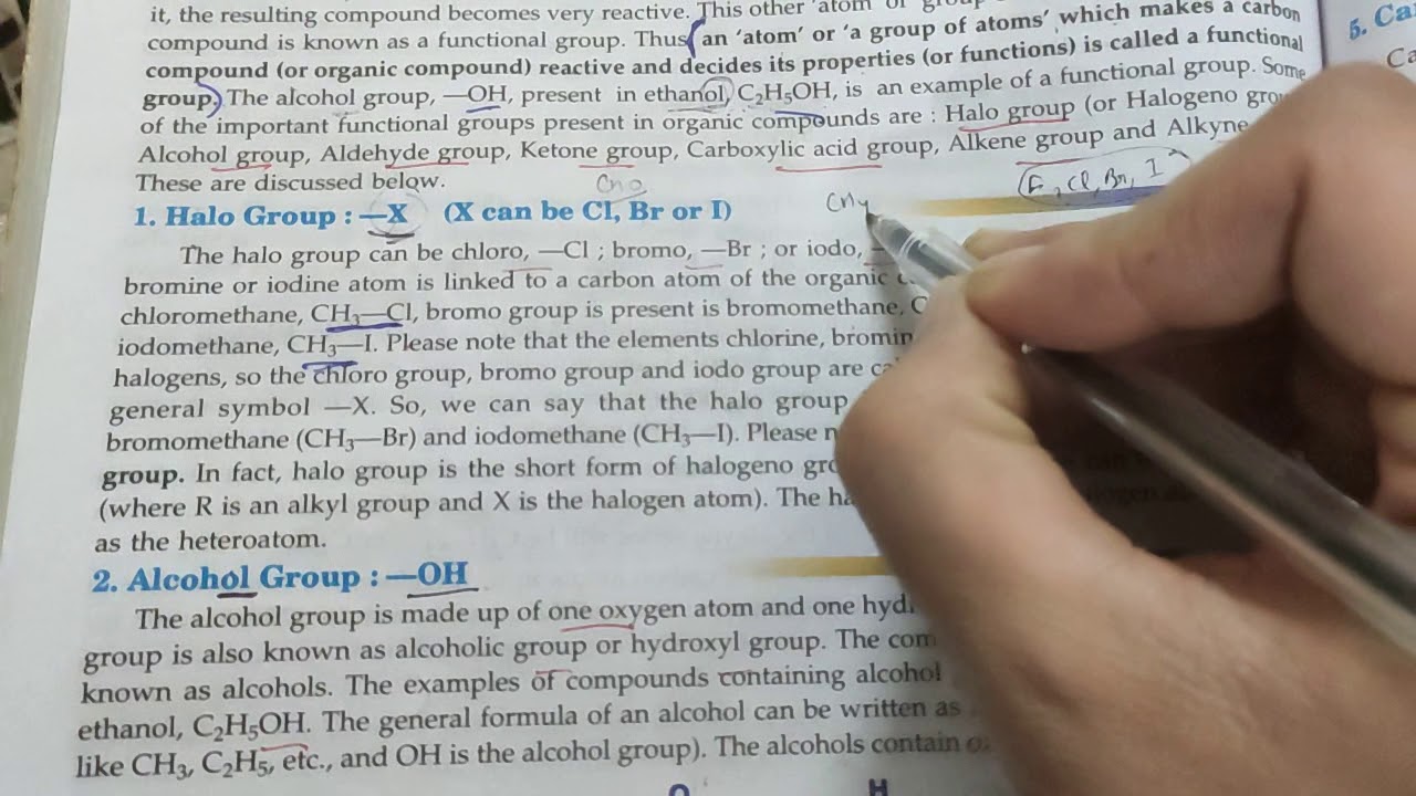 Functional Groups Carbon Compounds Class 10 CBSE PSEB ICSE Science ...