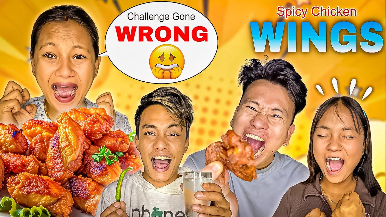 SPICY CHICKEN WINGS CHALLENGE WITH CHILLI PUNISHMENT 🥵 || आज Punishment ...