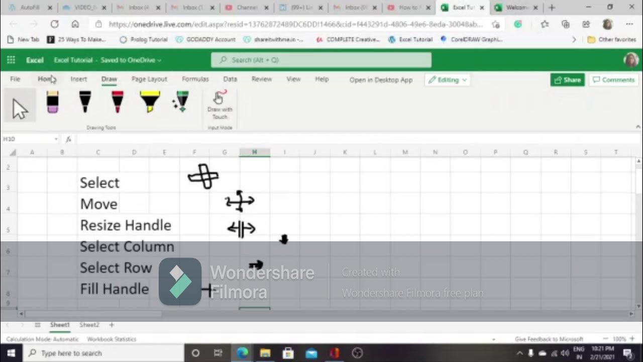 Mouse pointer in Excel Worksheet - YouTube