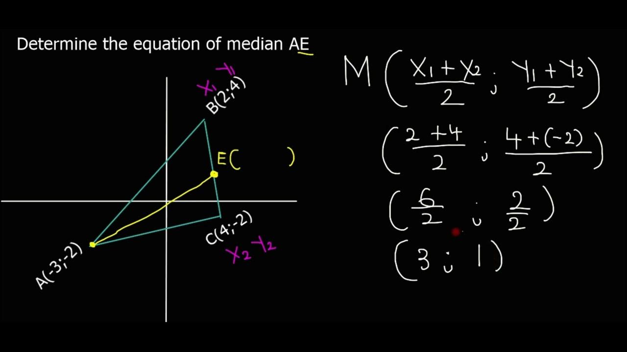 HOW TO FIND THE EQUATION OF A MEDIAN OF A STRAIGHT LINE - YouTube