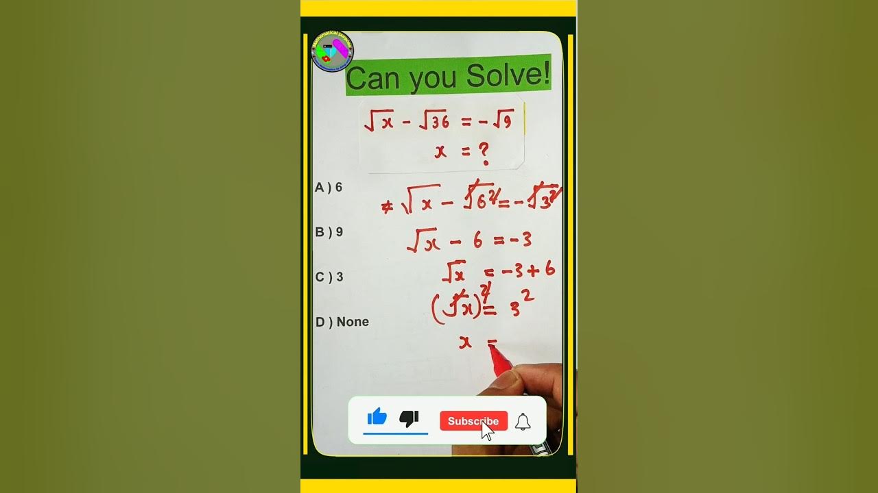 Can you solve this hard square root problem? and find x. #algebra #maths #learnmath #tricks # ...