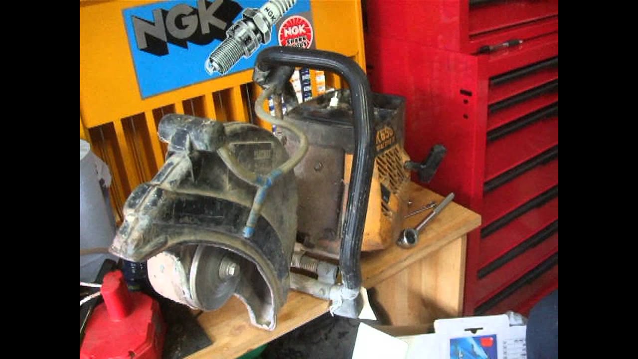 PARTNER K650 DISC CUTTER WITH BLOWN TOP END - YouTube