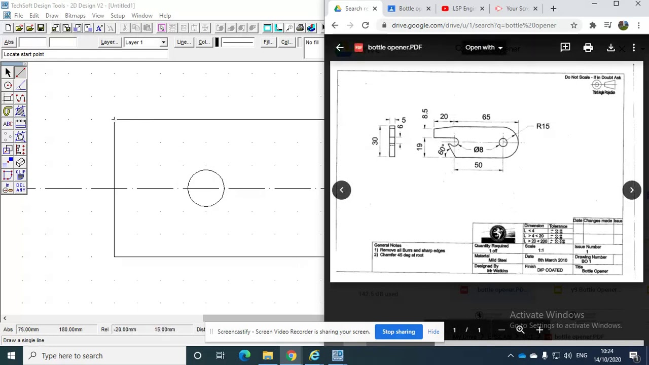 bottle opener 2d design - YouTube