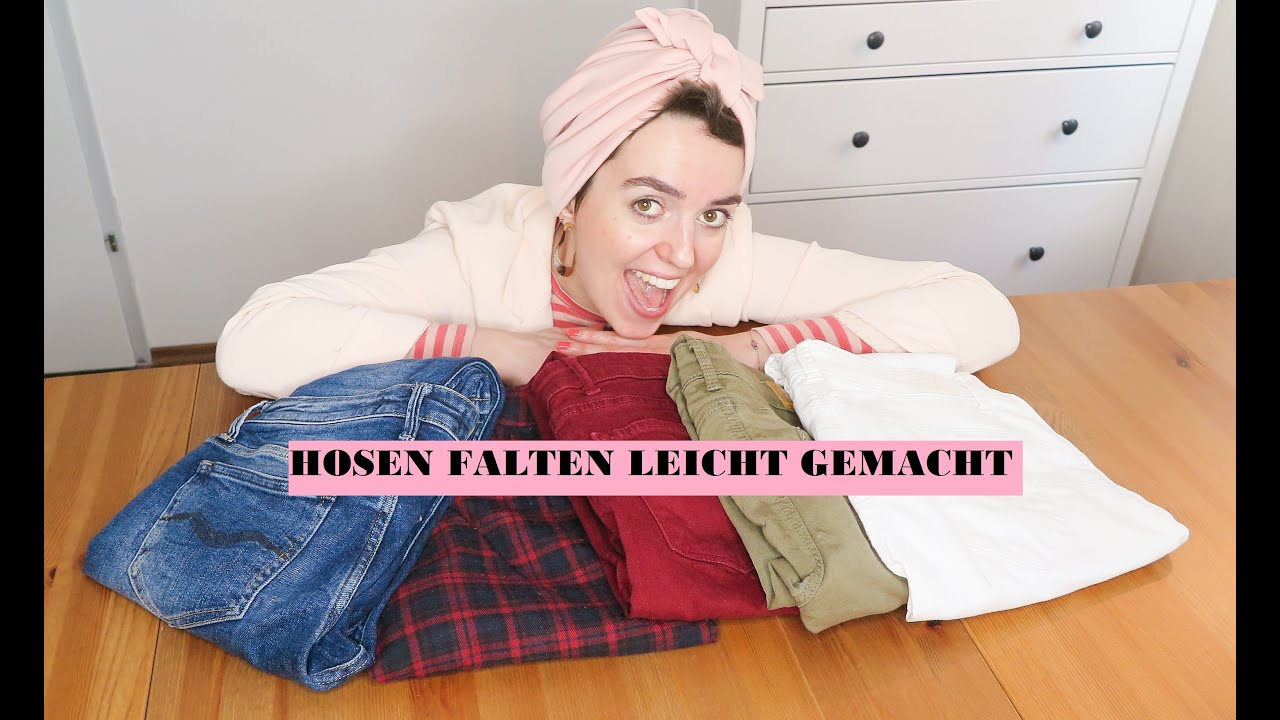 Hosen platzsparend falten - YouTube