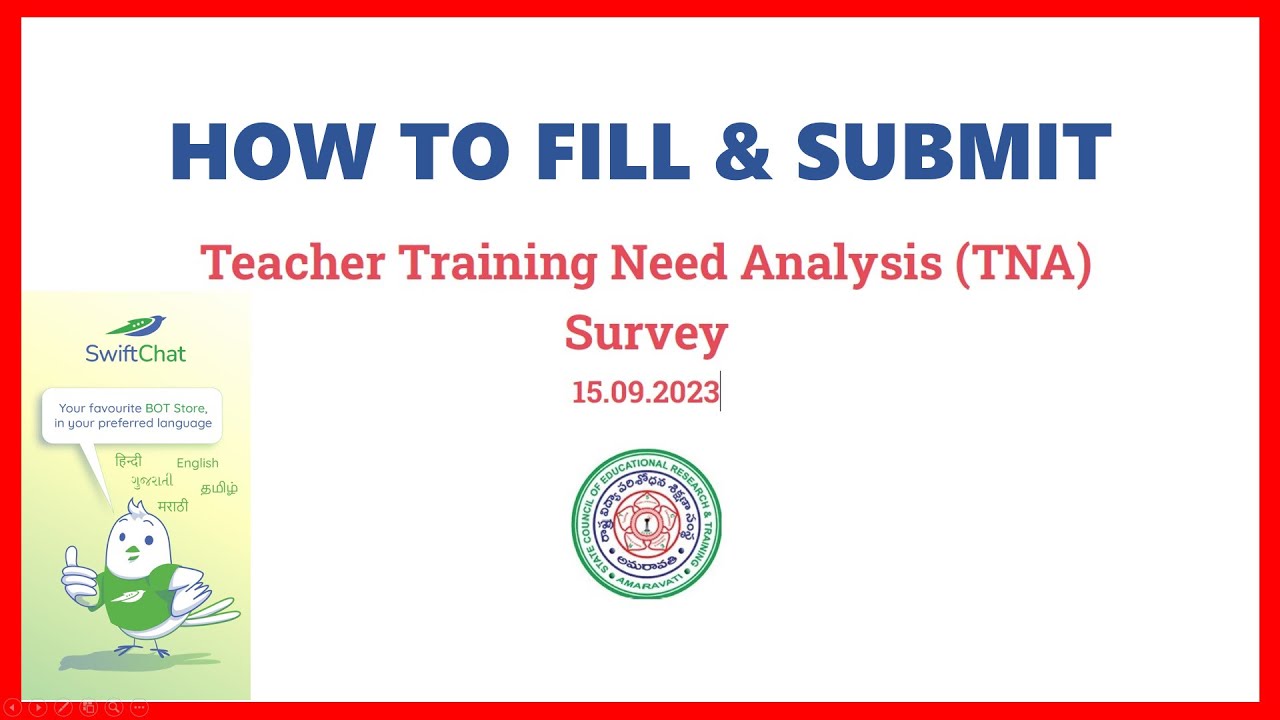 HOW TO FILL & SUBMIT TEACHER TRAINING NEED ANALYSIS SURVEY 2023 - YouTube