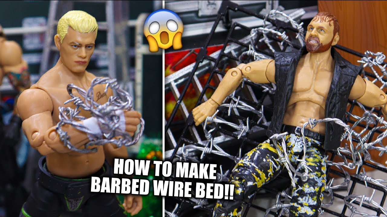HOW TO MAKE BARBED WIRE BED FOR WWE/AEW ACTION FIGURE!! - YouTube