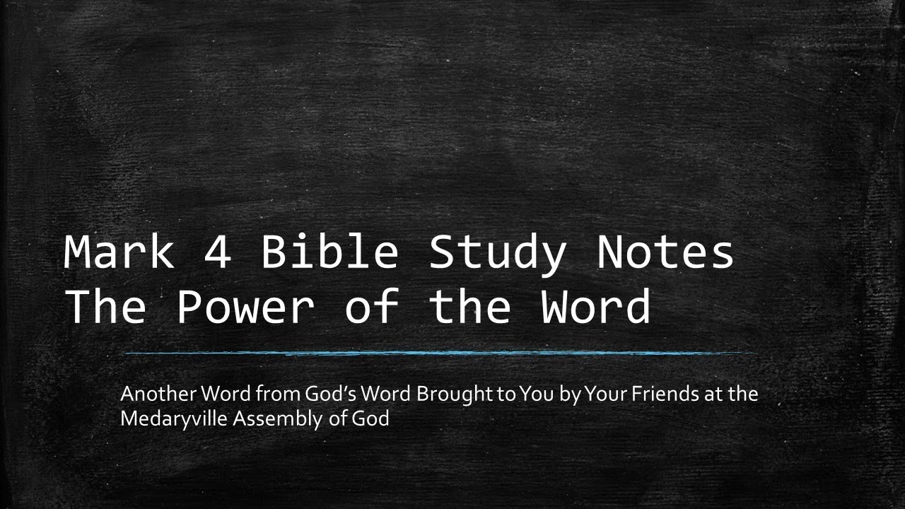 Mark 4 Bible Study Notes - YouTube