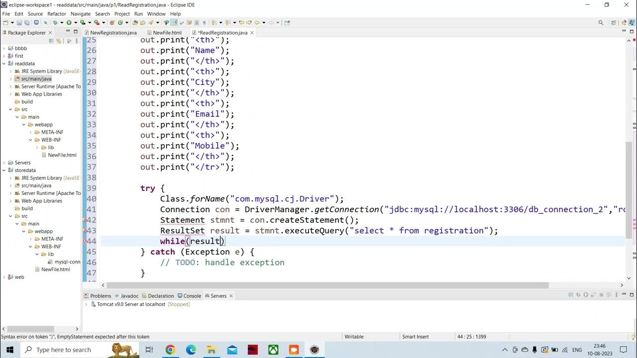 Reading database data in a Webpage using tomcat & JDBC || day 36 - YouTube
