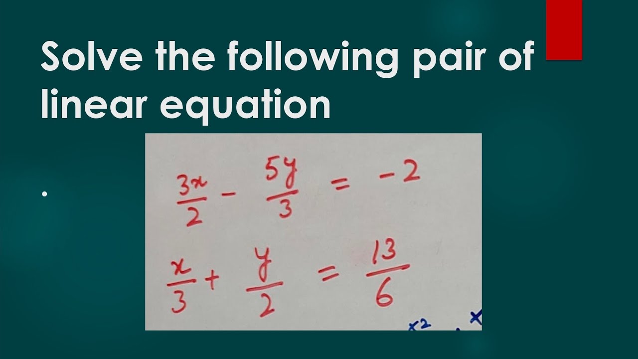 solve the pair of linear equation by substitution method | Its Study ...