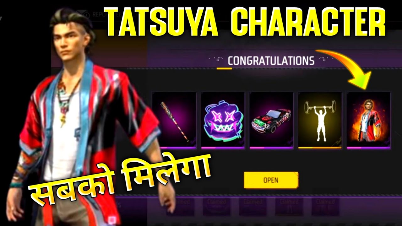 How To Get Tatsuya Character in Free Fire / Tatsuya Character Kaise ...
